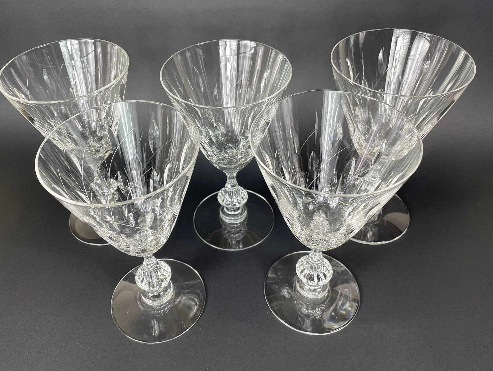Vintage Crystal Wine Glasses Set of 5 Vintage Duncan Miller - Etsy