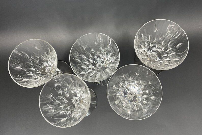 Vintage Crystal Wine Glasses Set of 5 Vintage Duncan Miller - Etsy