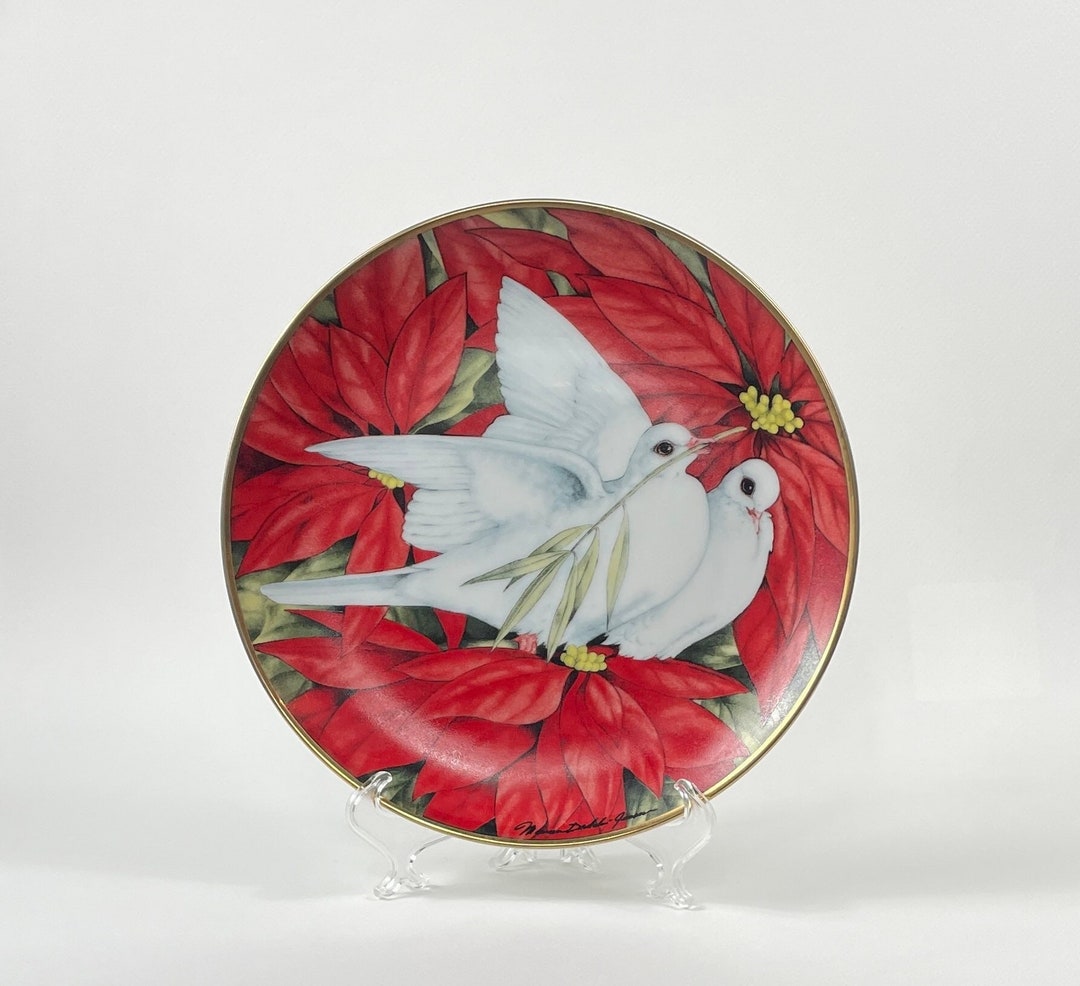 Vintage Christmas Plate, Christmas Doves 1991 Limited Edition Porcelain ...