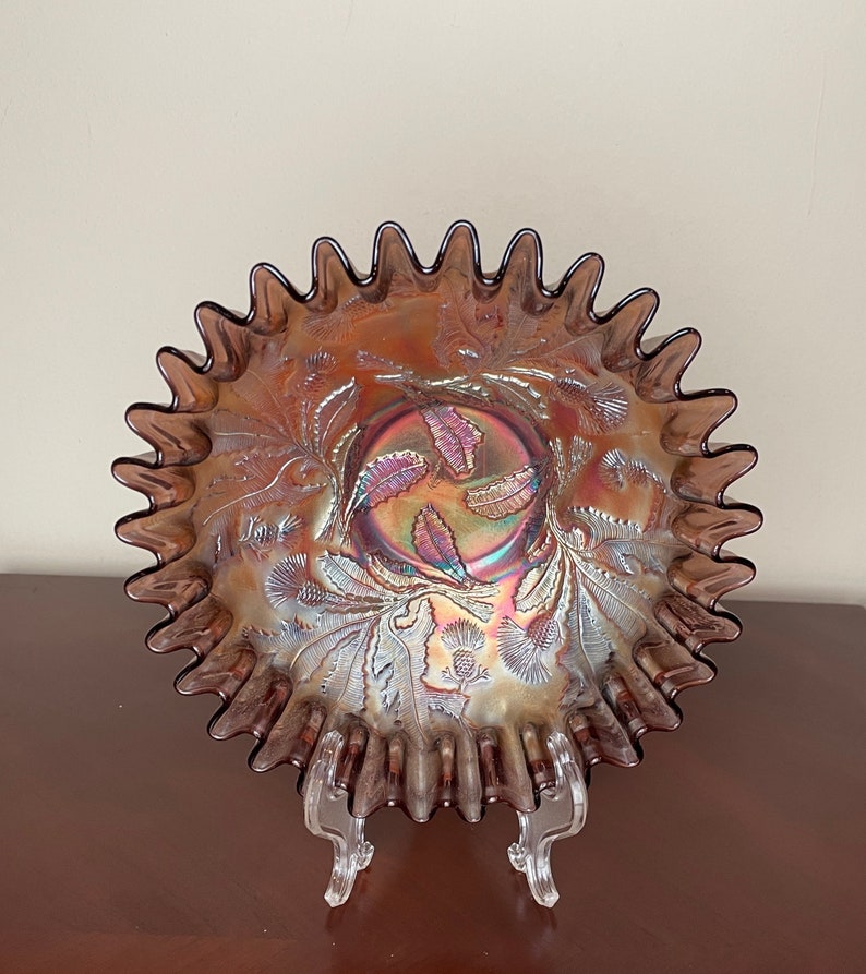 Vintage Carnival Glass Rare Fenton Purple Amethyst Double - Etsy