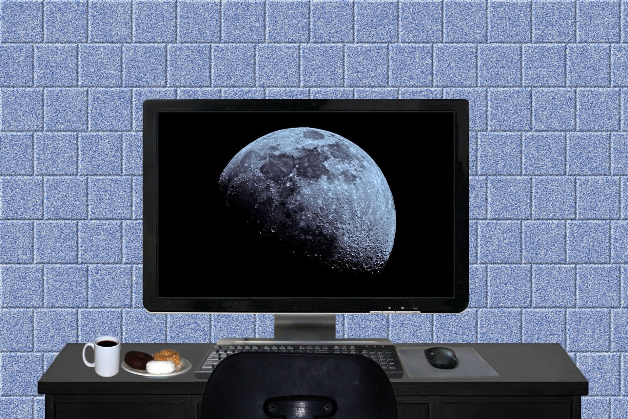 Moon Picture, First Quarter, PC Wallpaper, Moon Screensaver, Instant ...