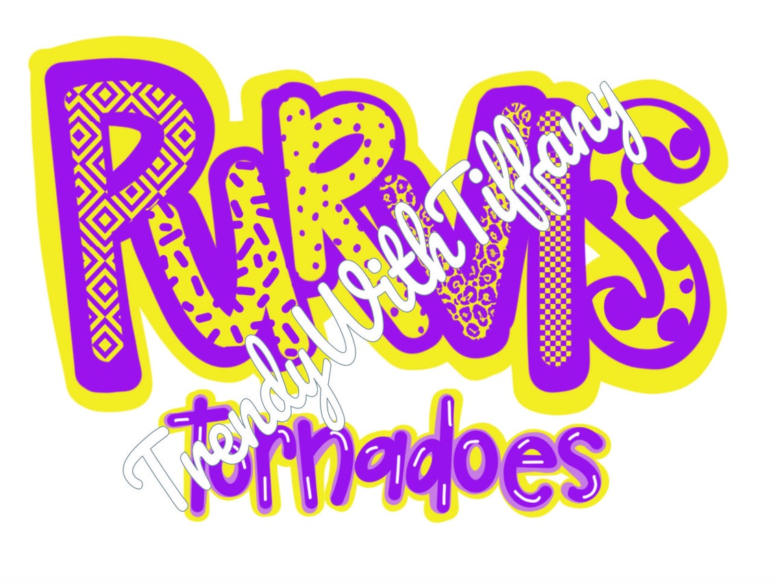Purvis Tornadoes Bubble Letters Sublimation PNG Digital Download - Etsy
