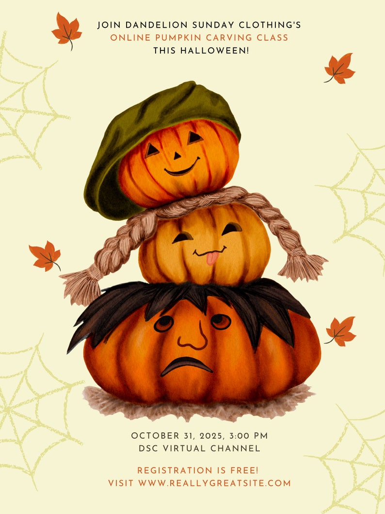 Cute Pumpkins Digital Clipart, Instant Download, Printable, Invitation ...
