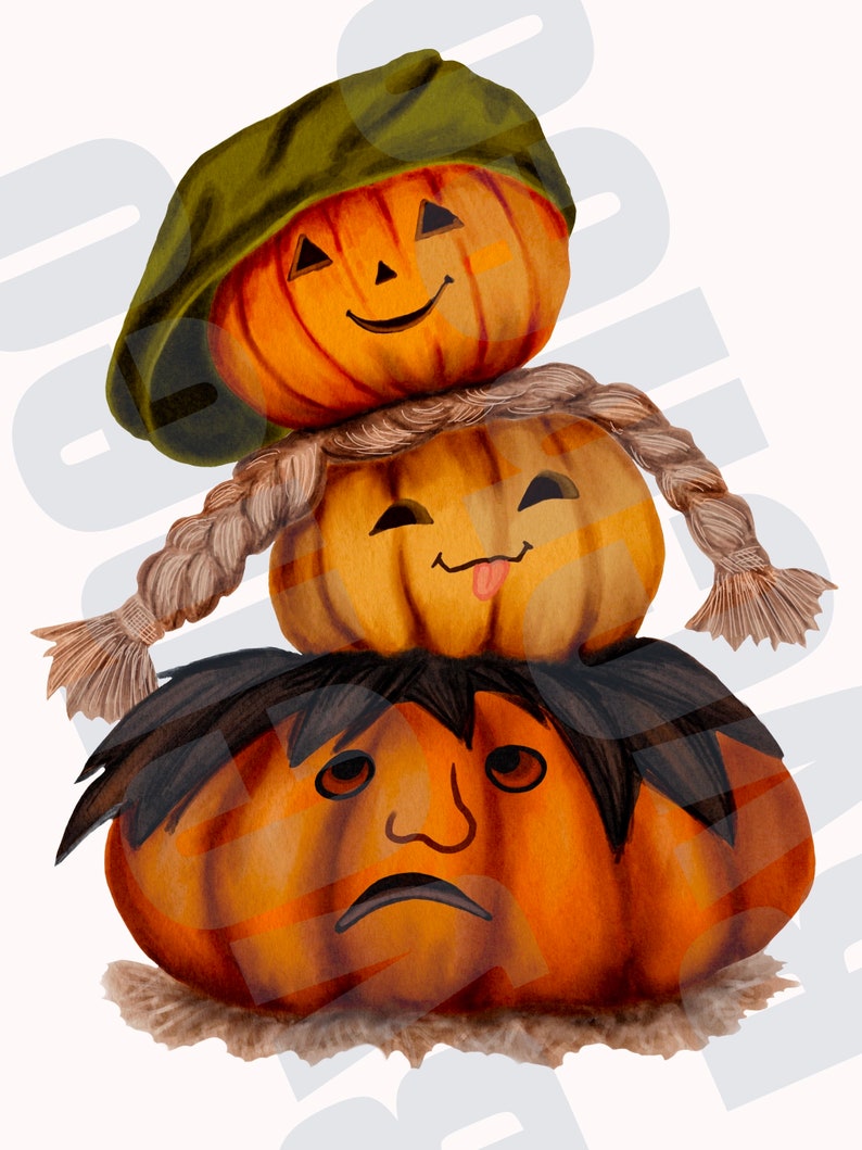 Cute Pumpkins Digital Clipart, Instant Download, Printable, Invitation ...