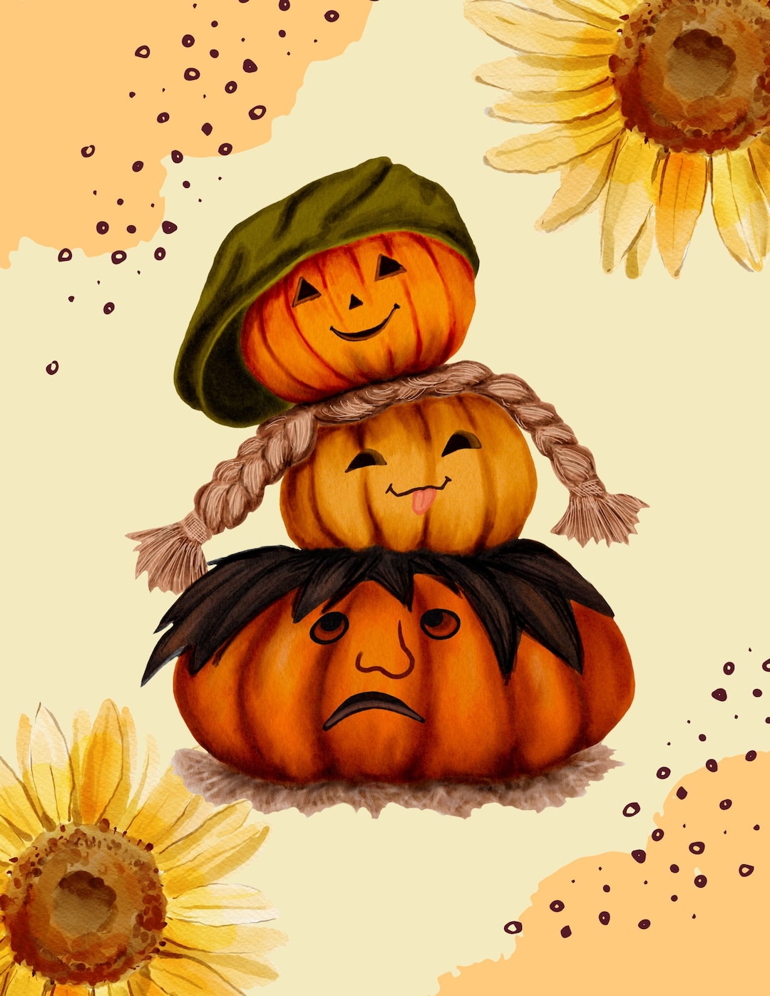 Cute Pumpkins Digital Clipart, Instant Download, Printable, Invitation ...