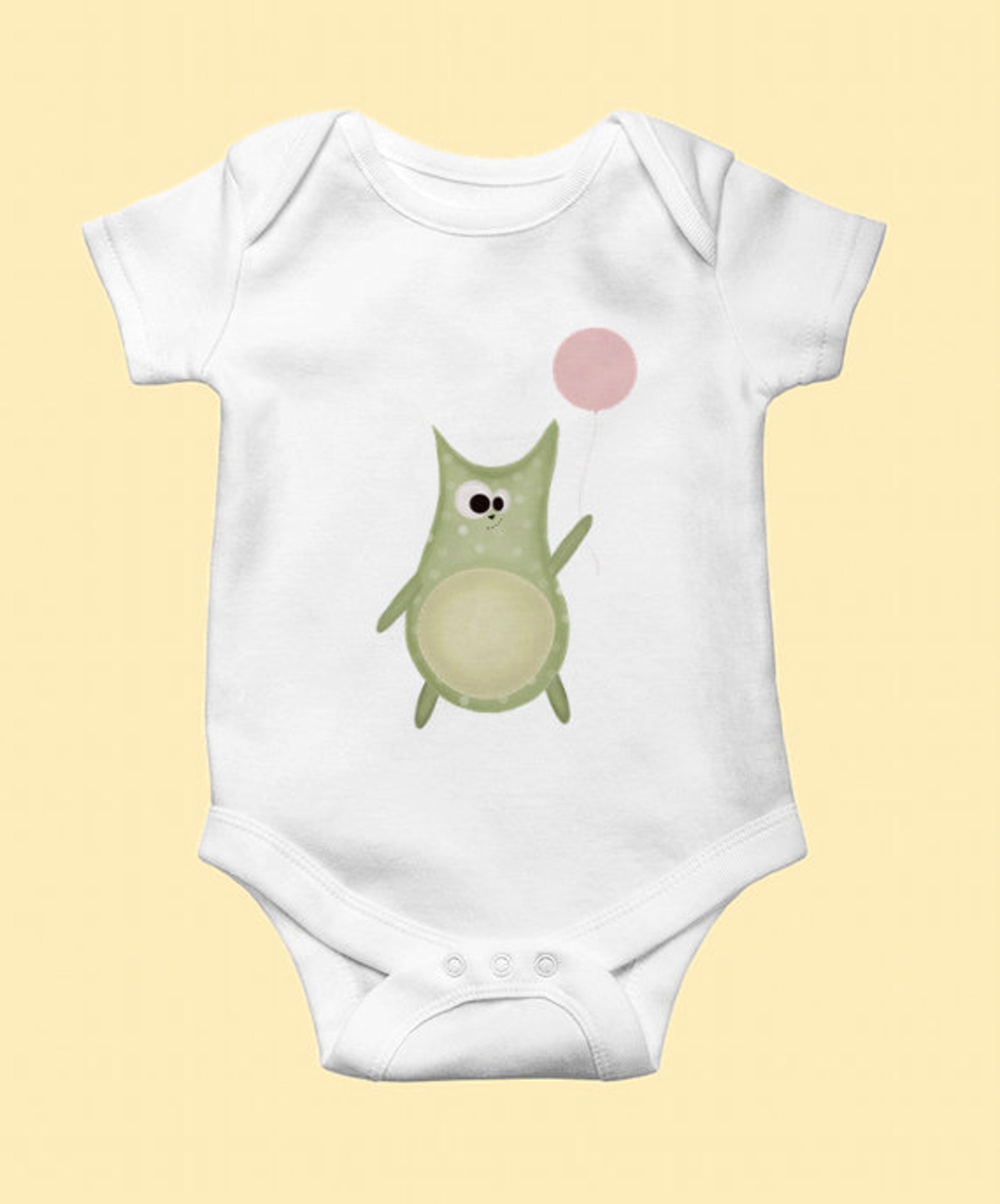 Painted Avacado Cat With Balloon Digital Clipart, Instant Download ...