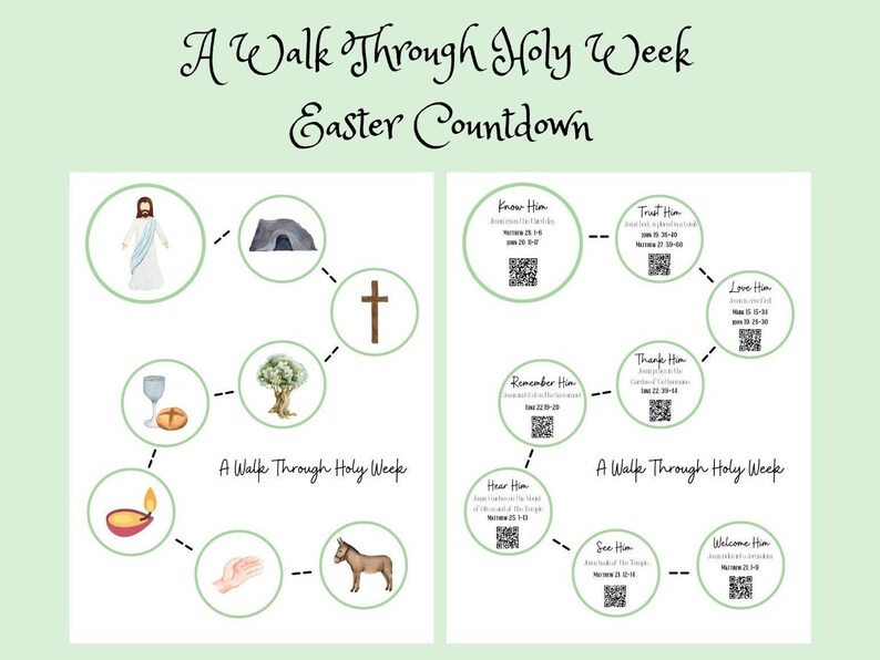 Easter Story Advent Printable Christian Easter Countdown - Etsy