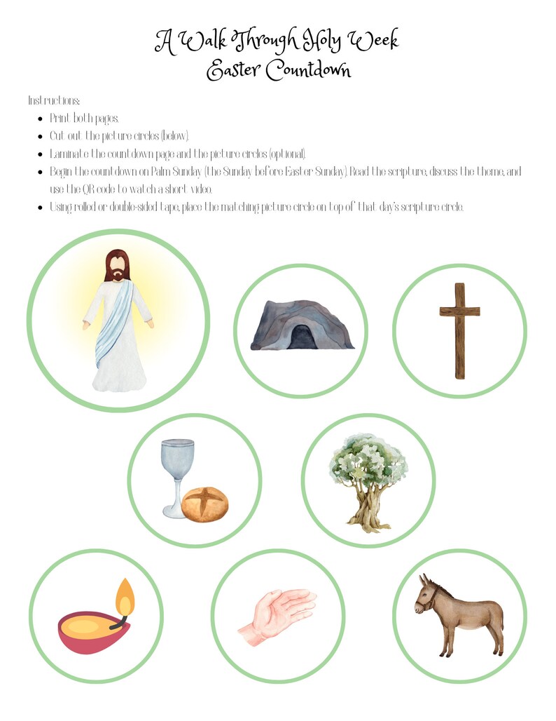 Easter Story Advent | Printable Christian Easter Countdown | Digital ...