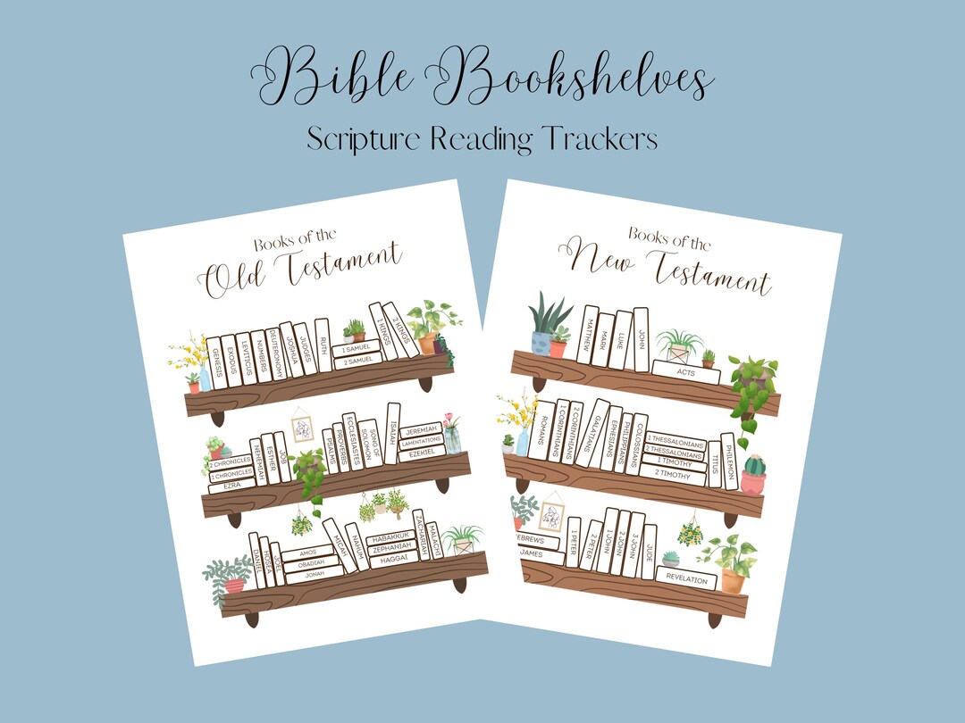 Bible Bookshelf | New Testament Reading Tracker | Old Testament Reading ...