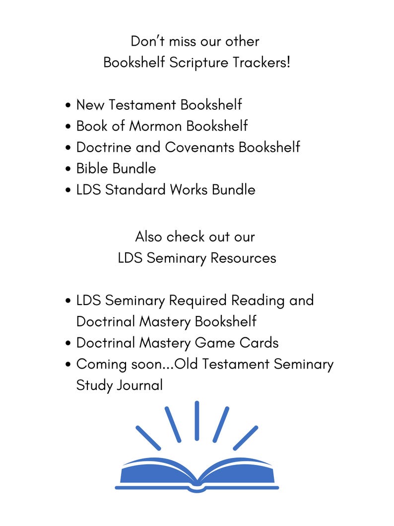 LDS Old Testament 2026 Seminary Reading Tracker | Seminary Required ...