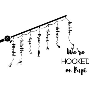 Hooked on Daddy Sign | Custom Father's Day Gift | Fishing Pole With ...