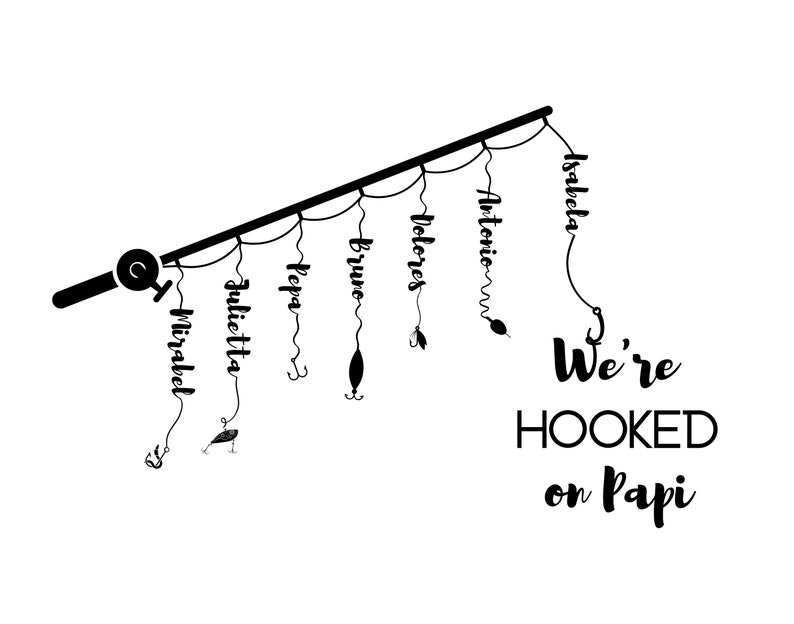 Hooked on Daddy Sign | Custom Father's Day Gift | Fishing Pole With ...