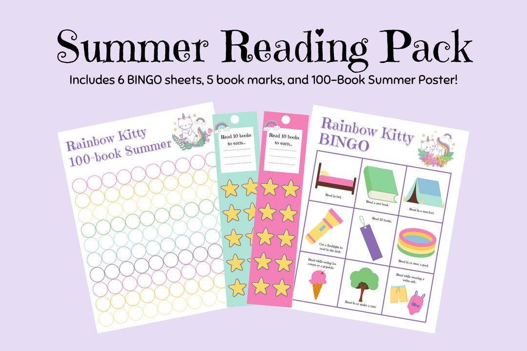 Summer Reading Pack Summer Reading BINGO Summer Reading Bookmarks 100 ...