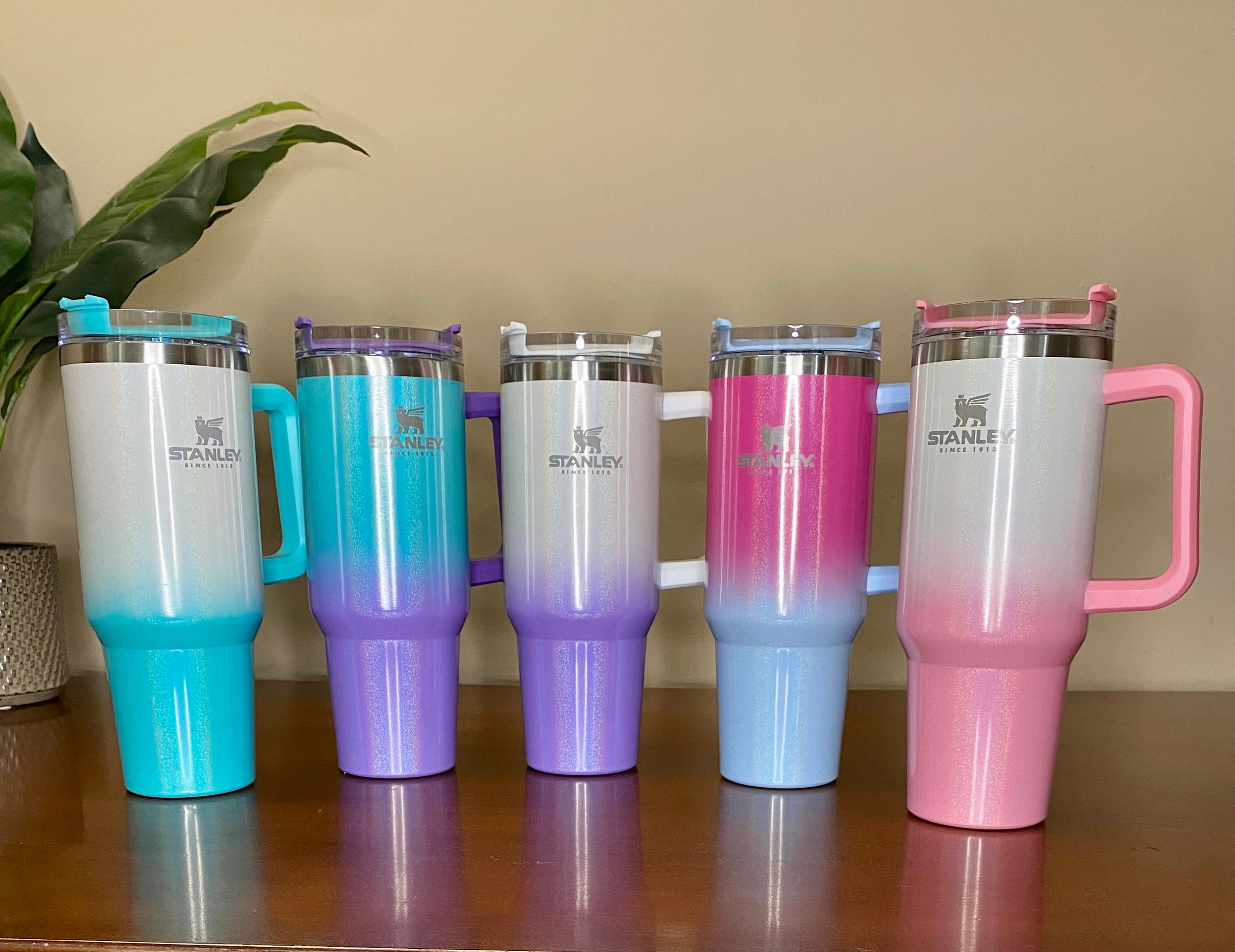 Sparkly Ombré Stanley 40 Unzen Quencher Becher mit Griff - Etsy.de