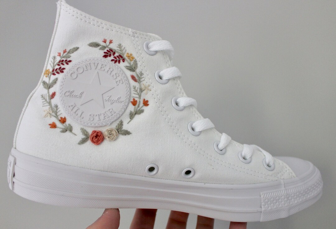 Custom Embroidered Converse High Tops - Etsy