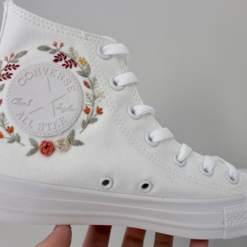Embroidered Converse - Etsy