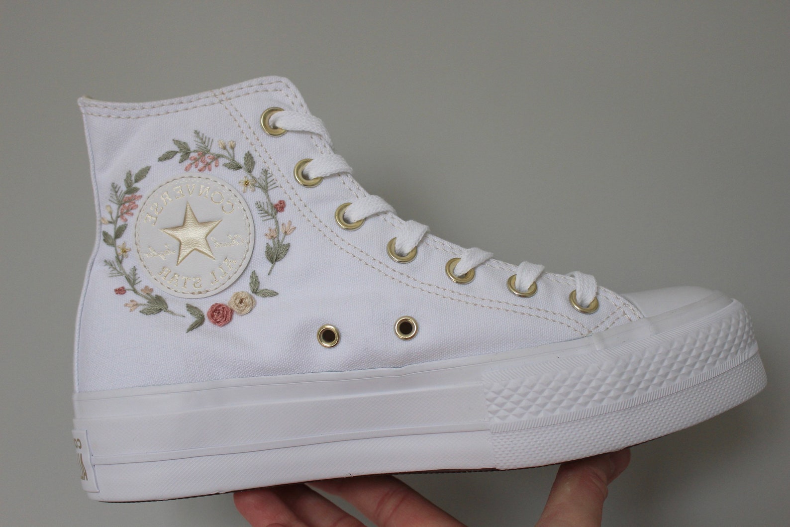 Custom Wedding Platform Converse High Tops - Etsy