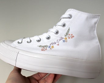Custom Wedding Platform Converse High Tops - Etsy