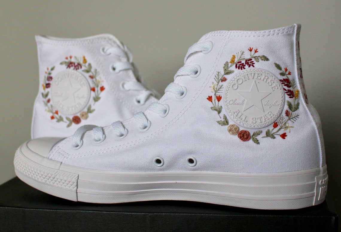 Custom Embroidered Converse High Tops - Etsy