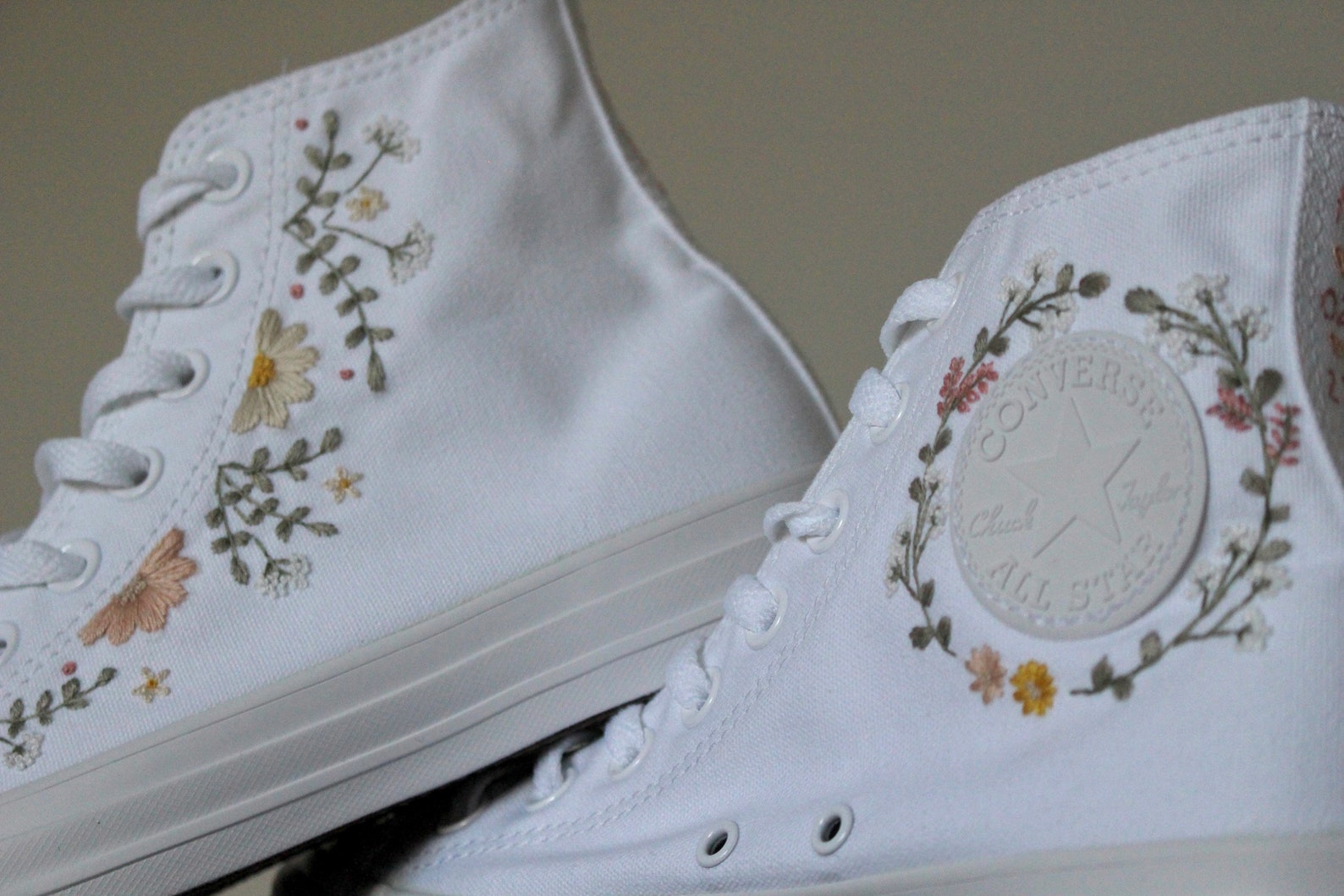 Embroidered Converse High Tops - Etsy