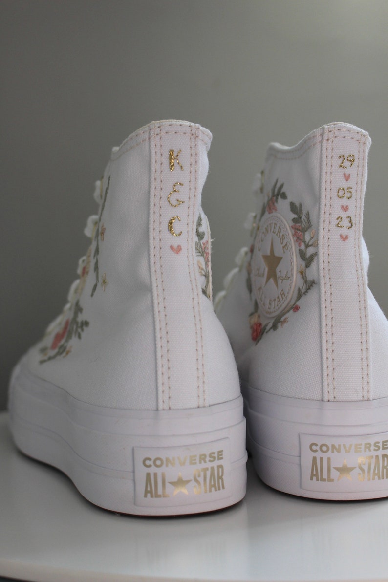 Custom Wedding Platform Converse High Tops - Etsy