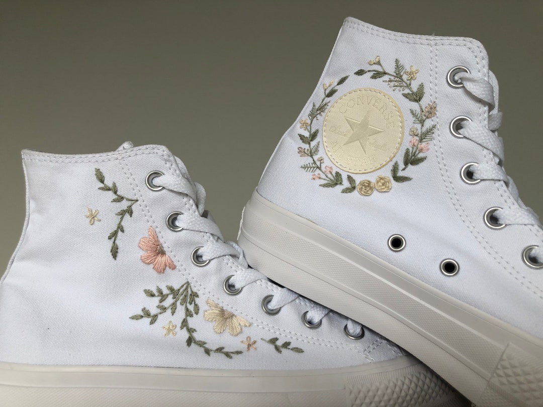 Custom Wedding Platform Converse High Tops - Etsy