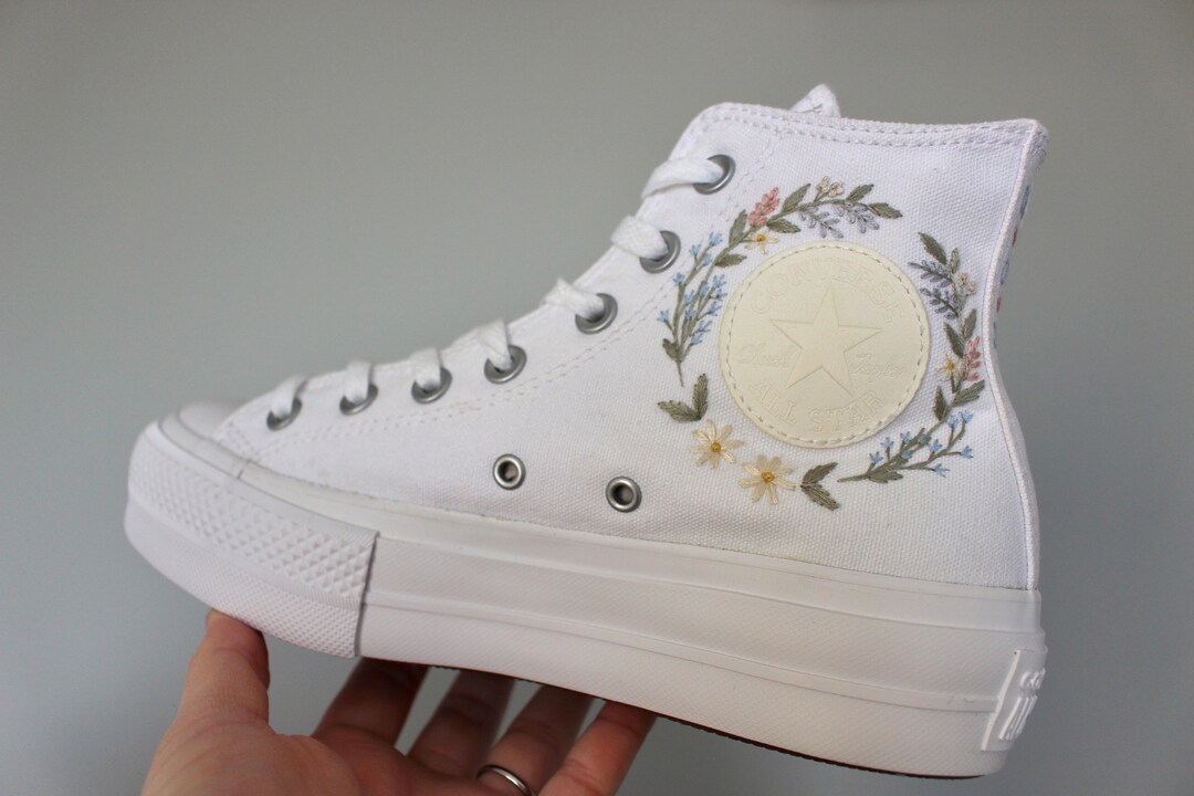 Custom Wedding Platform Converse High Tops - Etsy