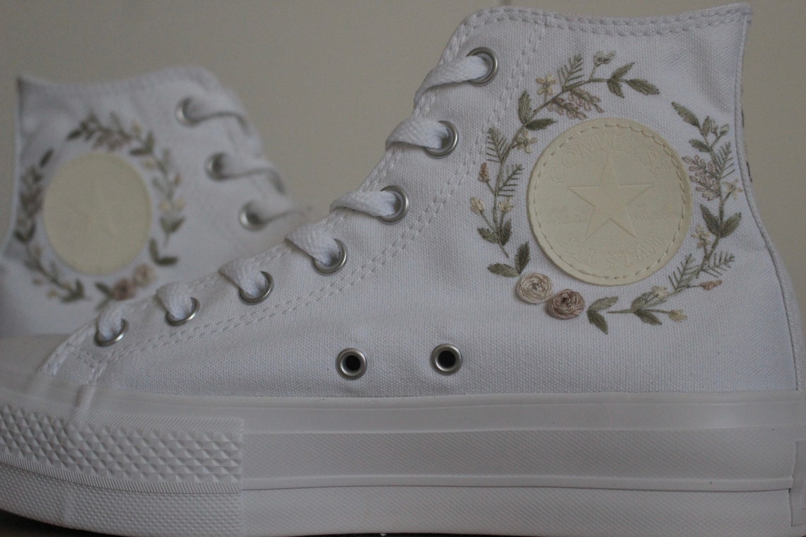 Custom Wedding Platform Converse High Tops - Etsy UK