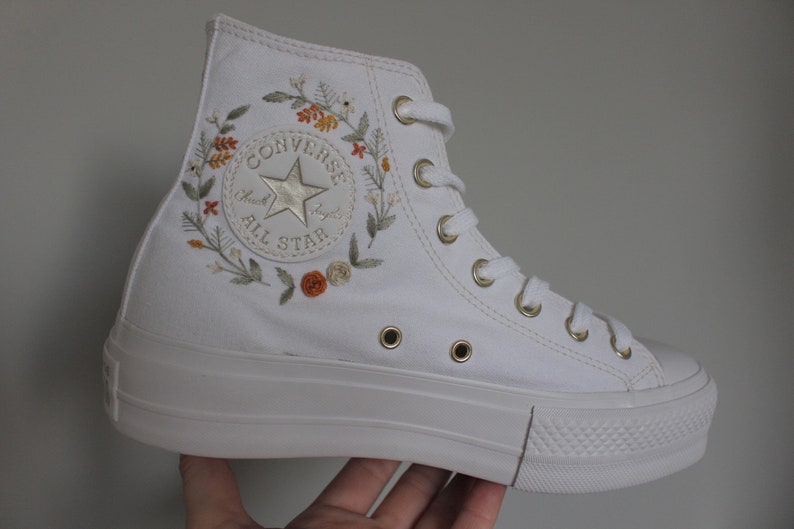 Custom Wedding Platform Converse High Tops - Etsy