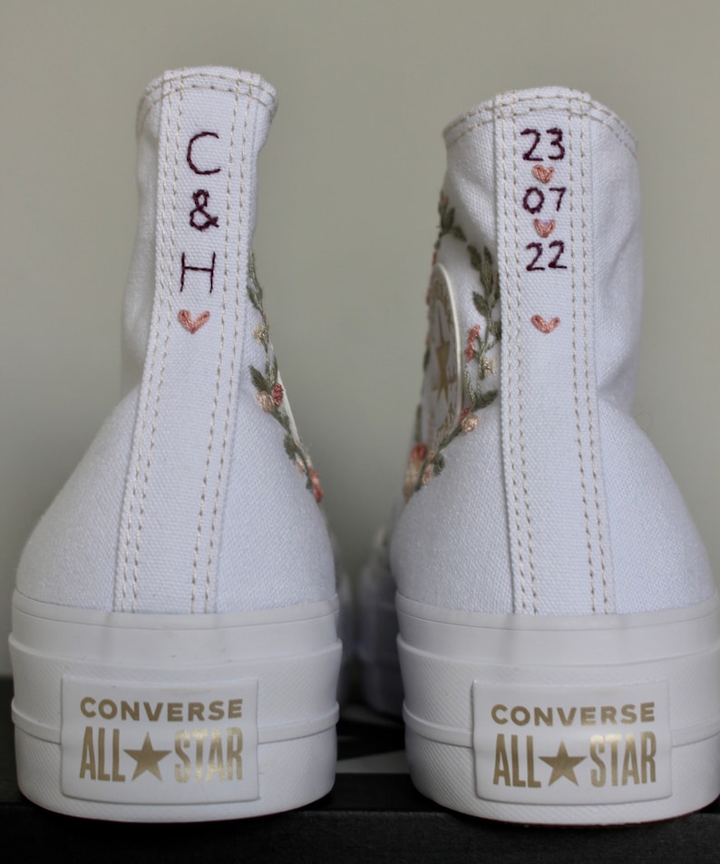 Custom Wedding Platform Converse High Tops - Etsy