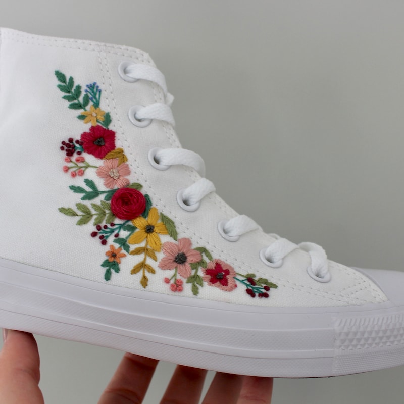 Embroidered Converse - Etsy