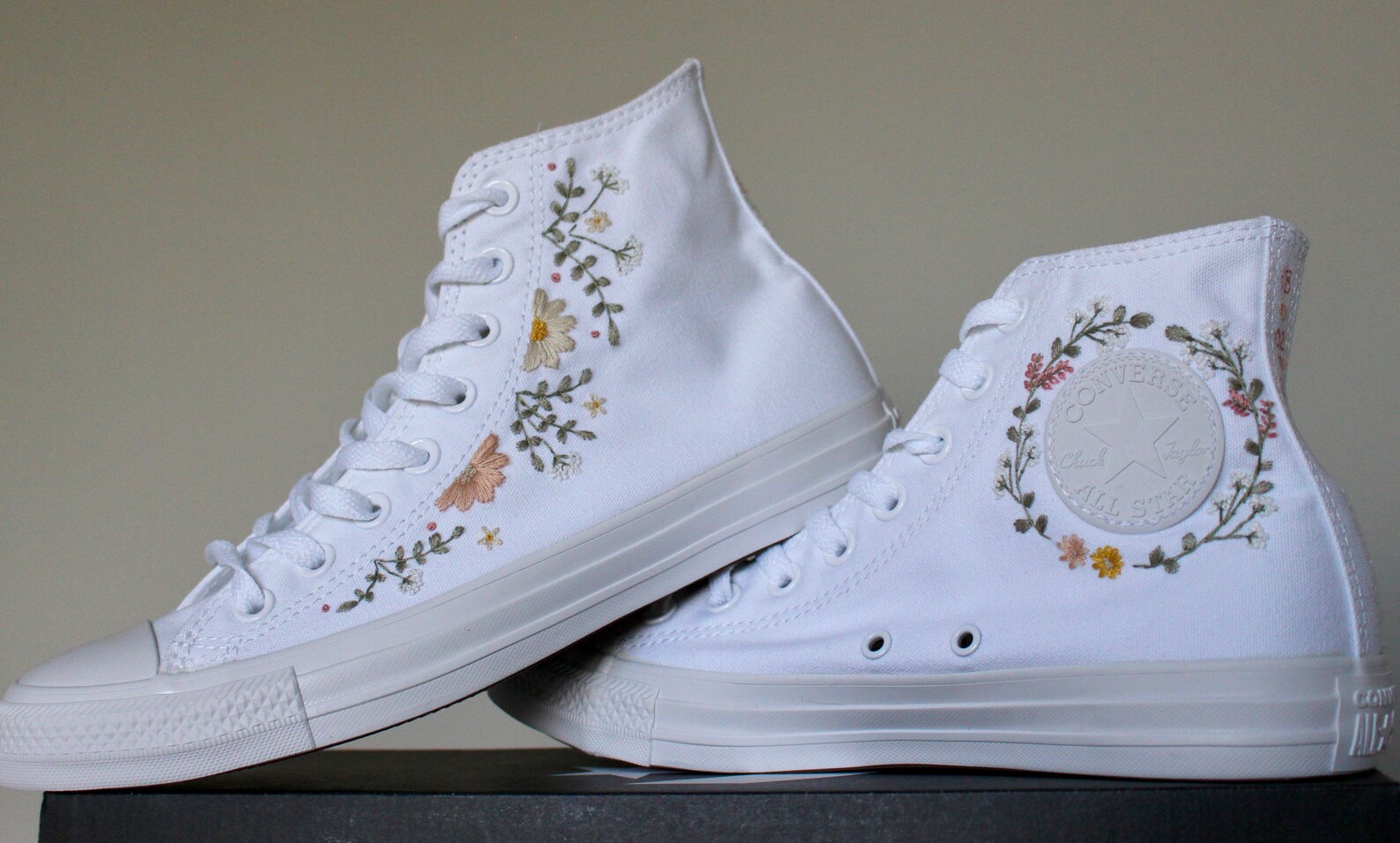 Embroidered Converse High Tops - Etsy