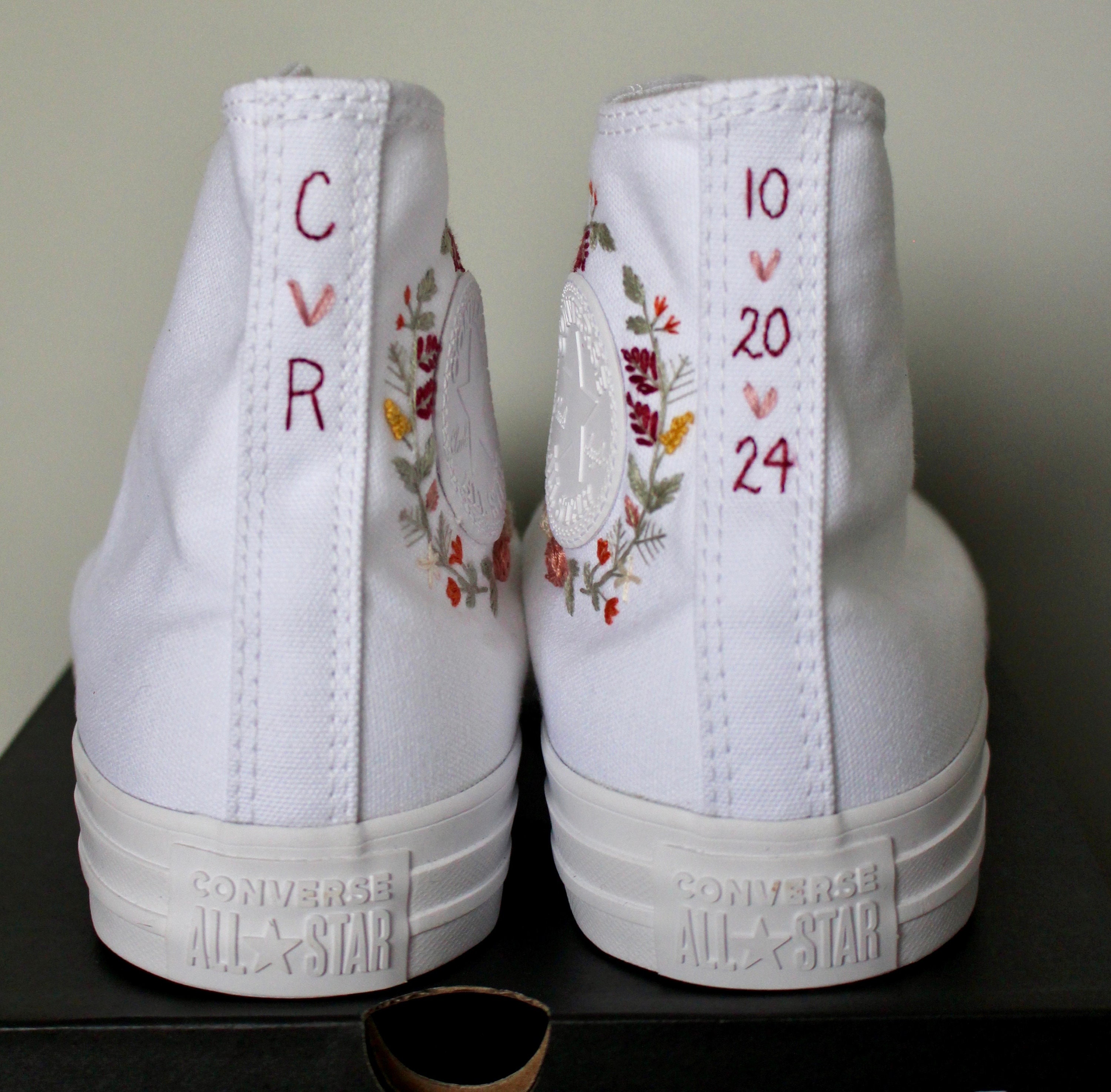 Custom Embroidered Converse High Tops - Etsy