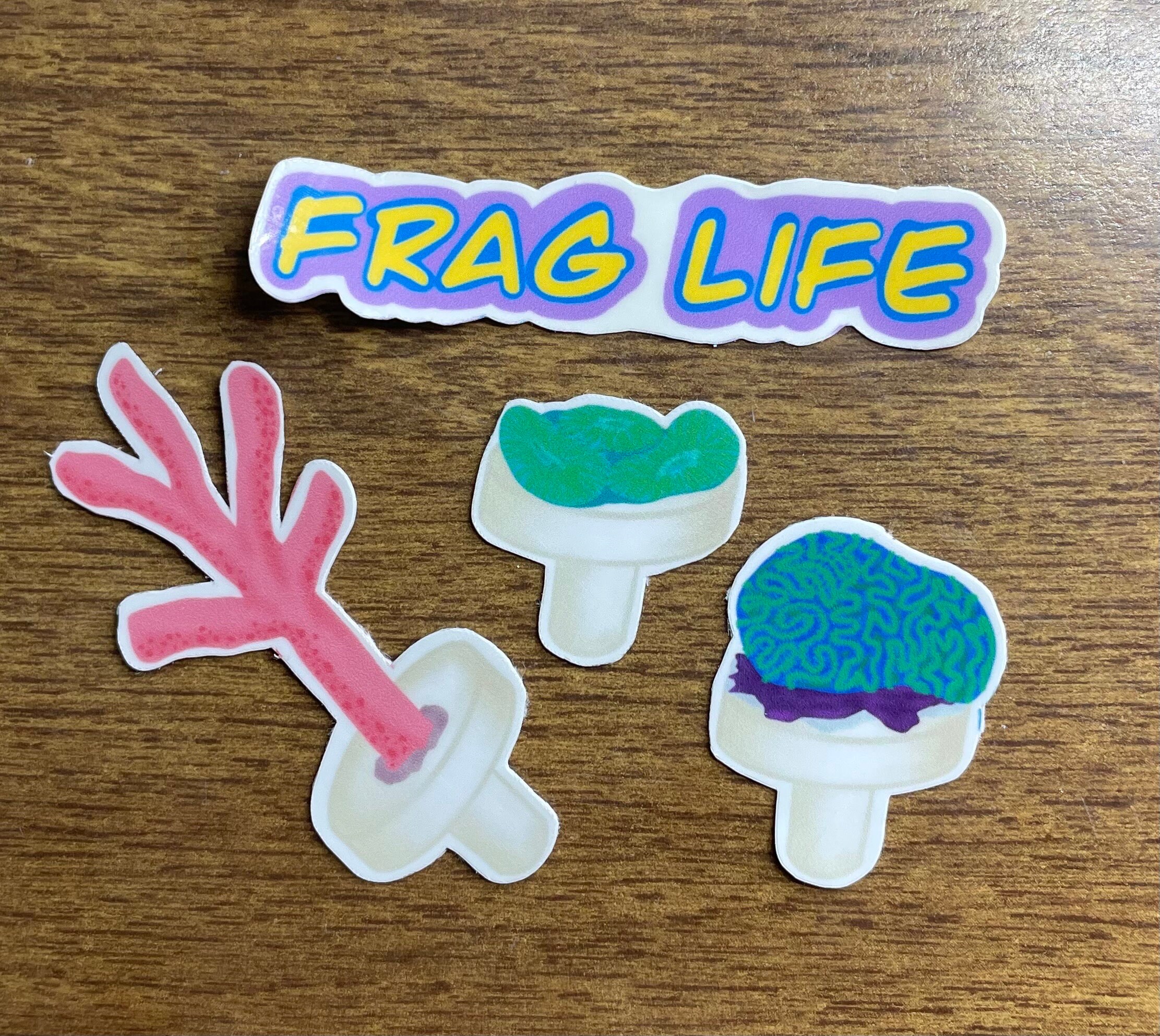 Frag Life Coral Sticker Pack (4 Stickers) - Etsy