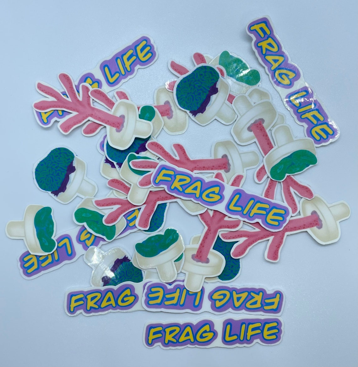 Frag Life Coral Sticker Pack (4 Stickers) - Etsy