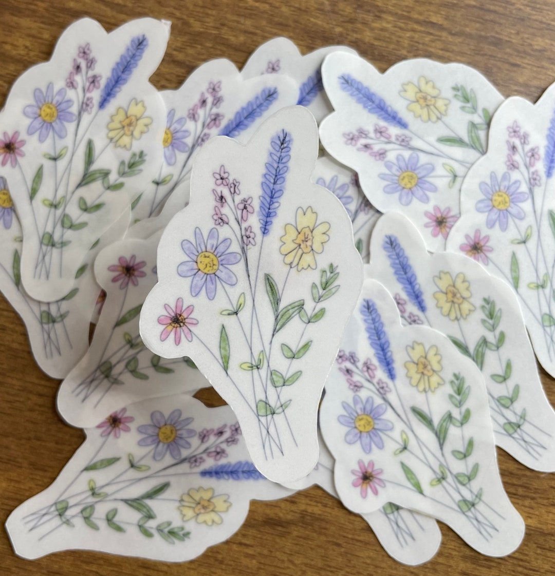 Wildflower Matte Vinyl Sticker Decal - Etsy