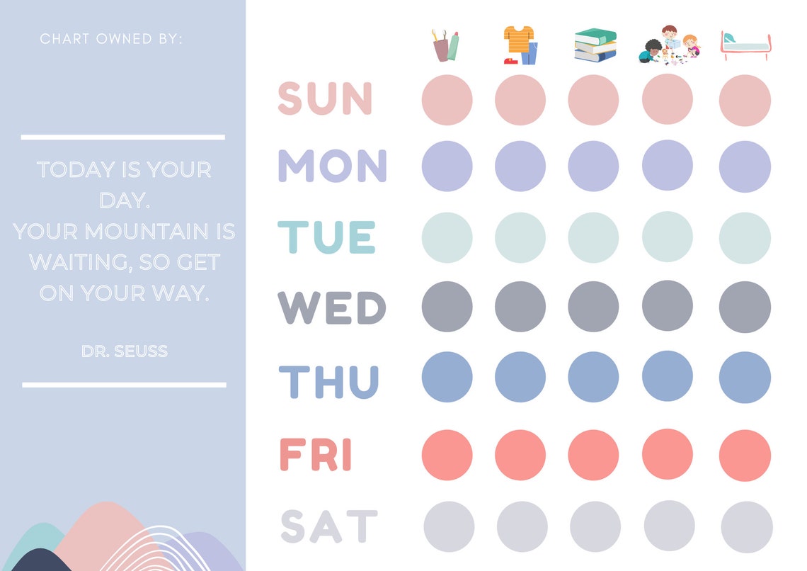 Toddler Task Chart - Routine Chart - Personalize - Etsy