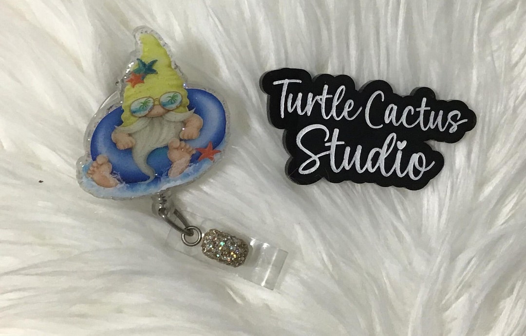 Pool Inner Tube Gnome Badge Reel, Pools, Swimming, Starfish, Oceans ...
