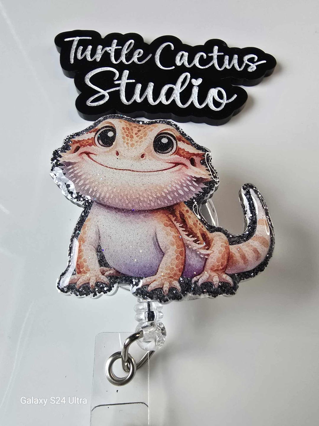 Bearded Dragon Badge Reel, Glitter Lizard ID Holder, Nurse Badge - Etsy