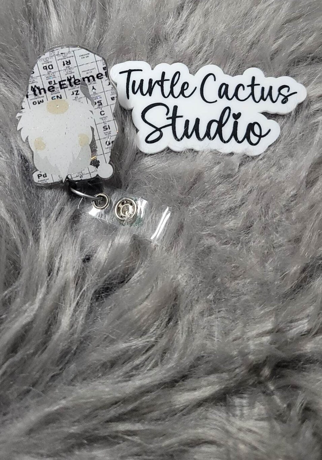 Periodic Table Gnome Badge Reel, Chemistry, Chemicals, Elements ...