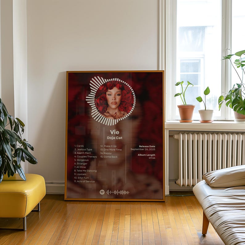 Doja Cat “vie” Album Poster, Rap Music Wall Art, Tracklist Poster ...