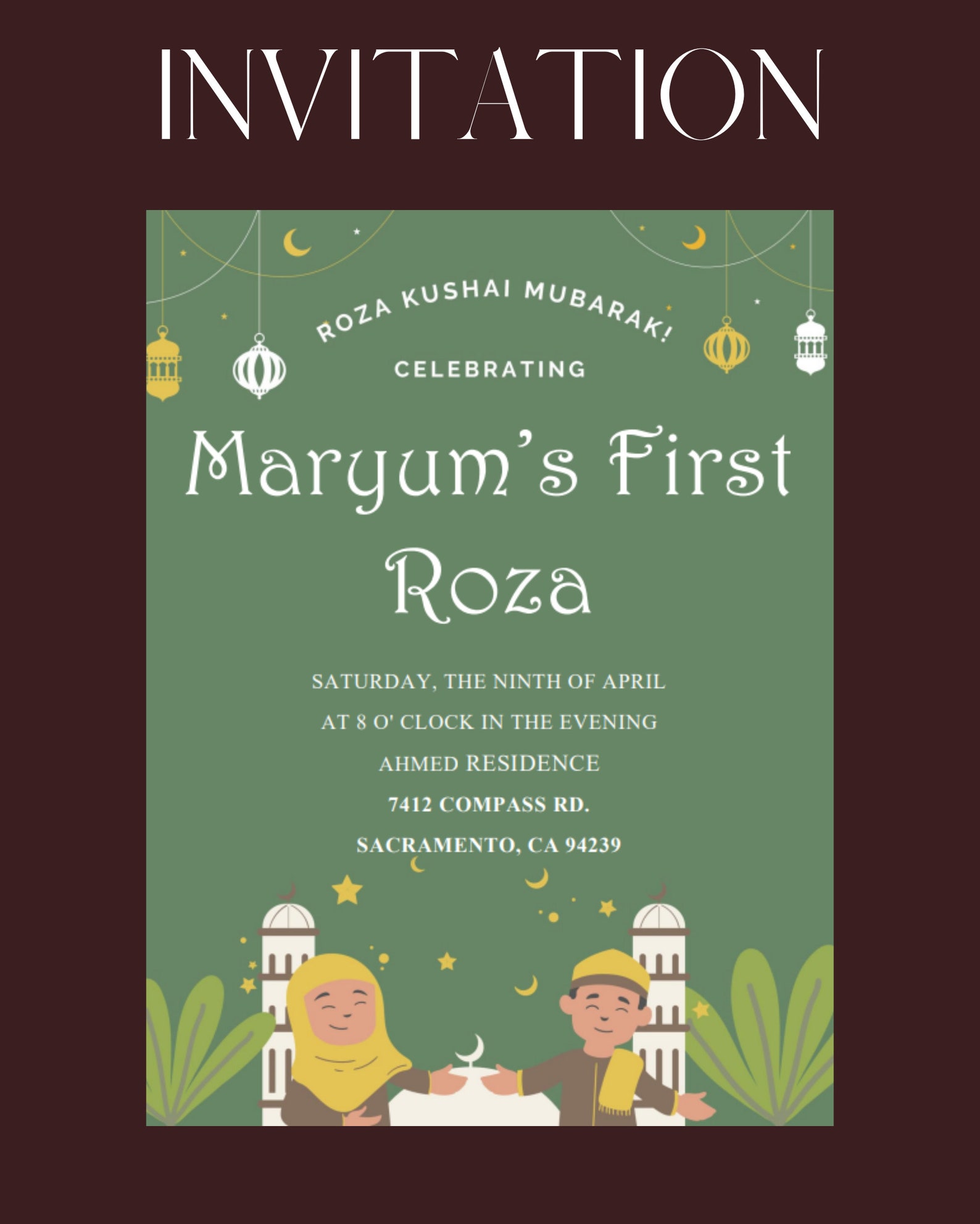 Roza Kushai Invitation, Roza Kushai Card, Roza Khushai Card, First ...