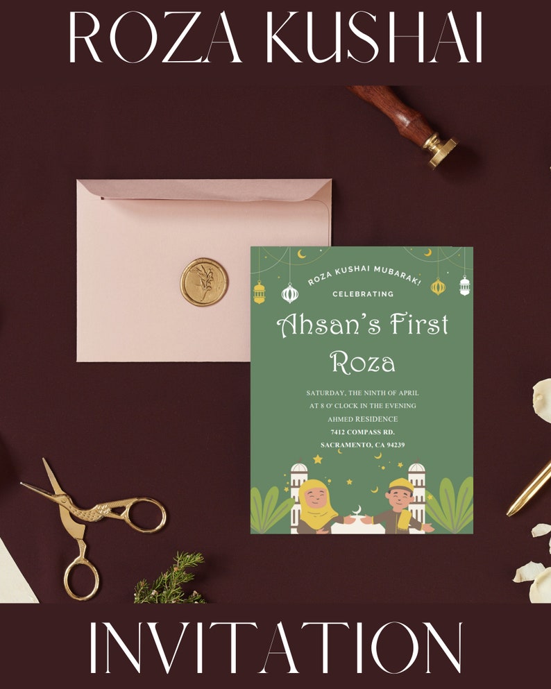 Roza Kushai Invitation, Roza Kushai Card, Roza Khushai Card, First Ramadan Invitation, First ...
