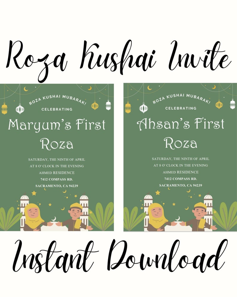 Roza Kushai Invitation, Roza Kushai Card, Roza Khushai Card, First Ramadan Invitation, First ...