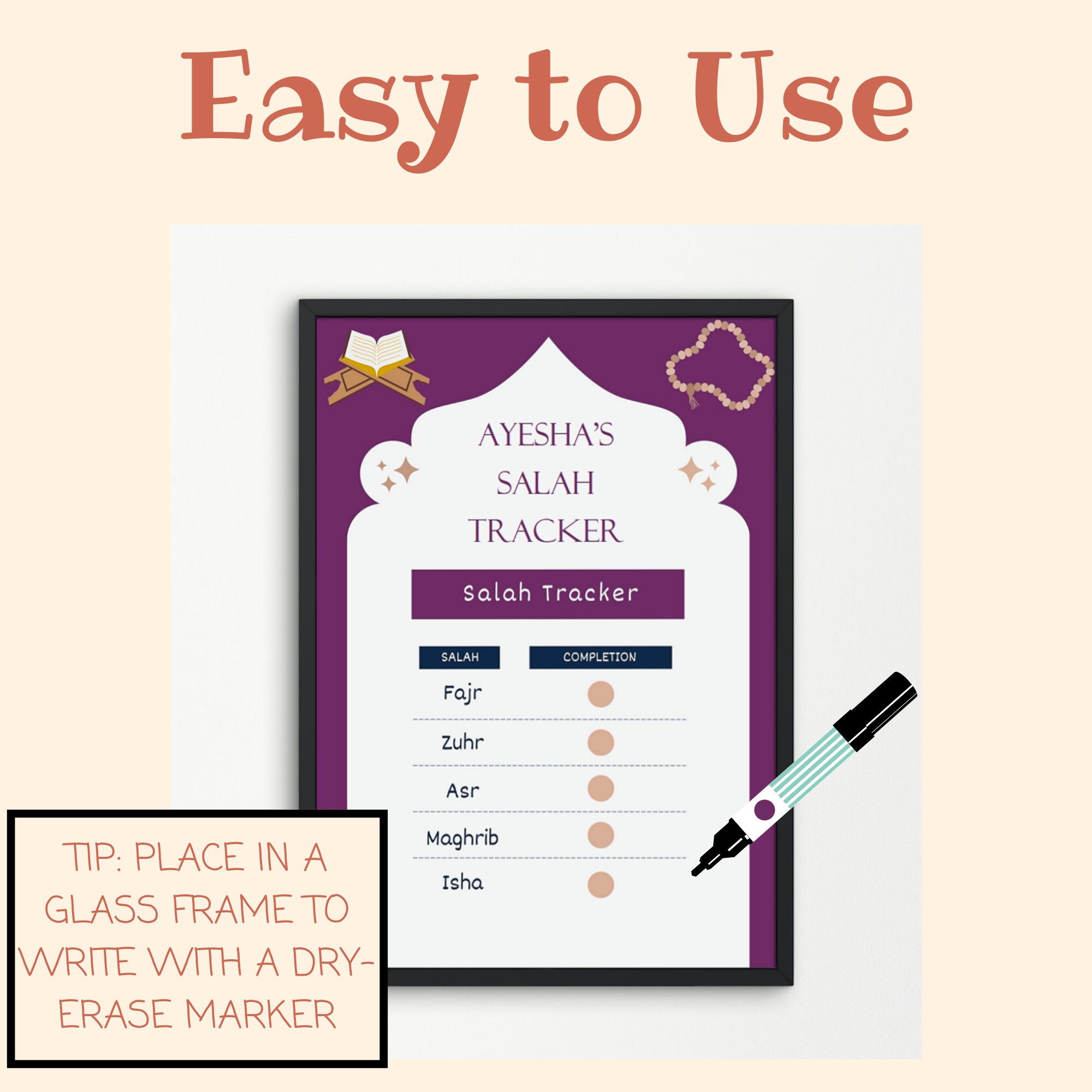 Kid's Salah Tracker, Salah Tracker, Salah, Islamic Poster, Islamic ...