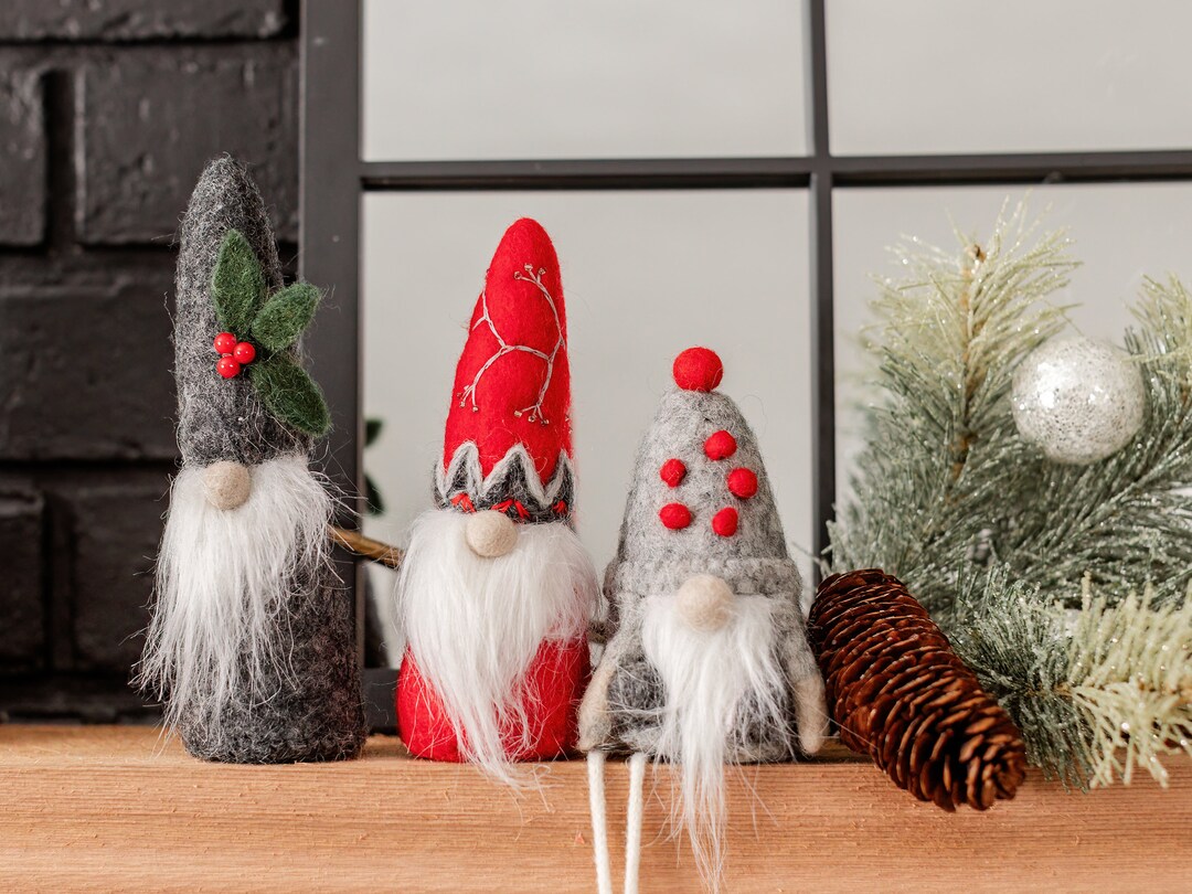 Felted Wool Christmas Gnomes: Handmade Holiday Decoration - Etsy