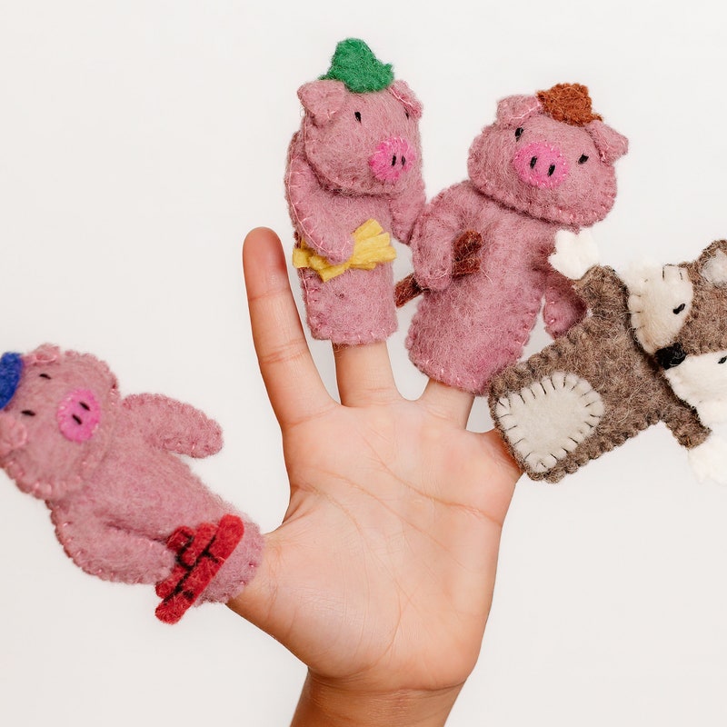 Three Little Pigs Puppets - Etsy