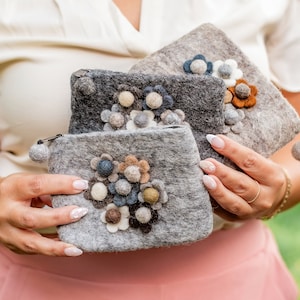 Small Floral Makeup Bag or Coin Pouch Trio | Small Flower Bag Purse ...