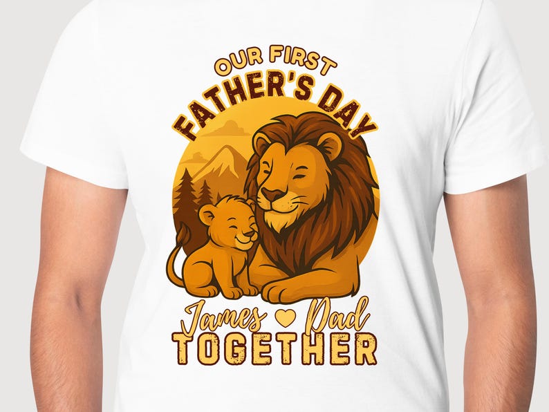 Personalized First Father's Day Lion Cub PNG Design (digital Download ...