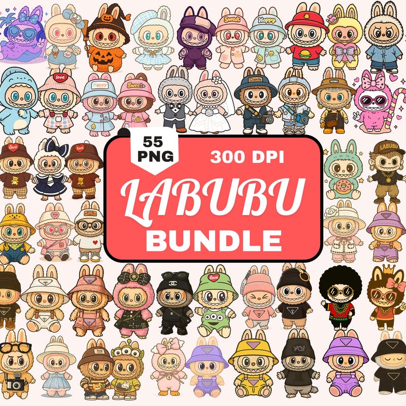 Printable Labubu Stickers - Etsy